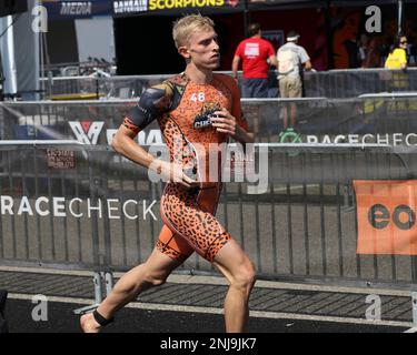 Max Stapley, of Great Britain, at the Super League Triathlon ...