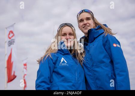 Halifax, Canada, Feb. 21, 2023. Zoe, left, and Maya Lueders, the ...