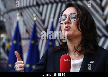 Brussels, Belgium. 22nd Feb, 2023. Press conference by Yulia Svyrydenko ...