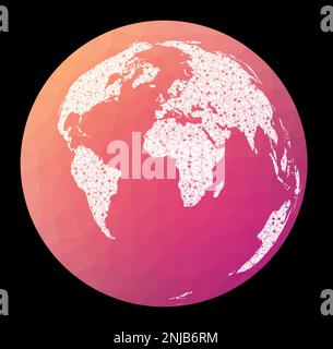 World map. Globe in lambert cylindrical equal-area projection, with ...