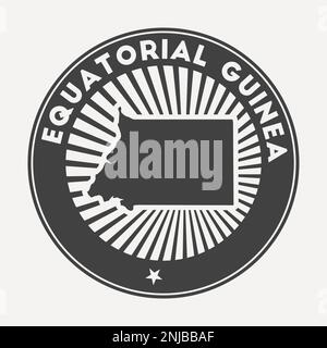 Equatorial Guinea round stamp. Round logo with country map and title ...