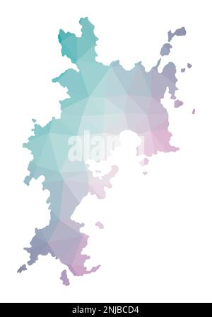 Komodo icon. Network map of the island. Round Komodo sign with gradient ...