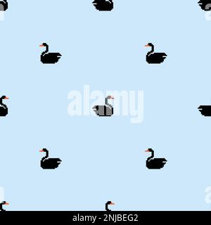 White swan pixel art pattern seamless. 8 bit pixelated texture Stock ...