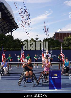 Maylee Phelps and Jade Moreira Lanai react during a junior wheelchair ...