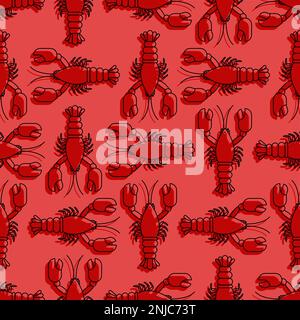 Crayfish pattern seamless. Sea animal with claws background. Baby ...