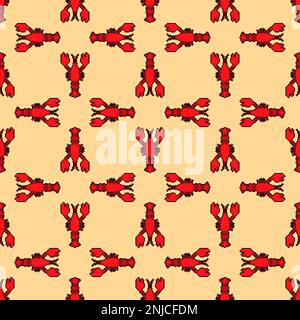 Crayfish pixel art. 8 bit Sea animal with claws Stock Vector Image ...