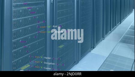 Image of data processing over server room Stock Photo - Alamy
