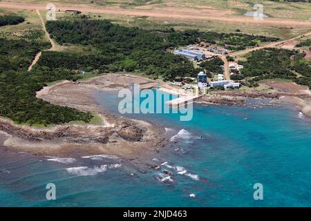 An aerial photo shows Mageshima Island in Iriomote City, Kagoshima ...