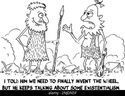 Business or Political Cartoon About Cavemen Talking About Business ...