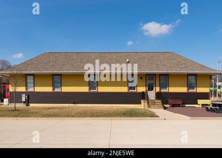 Seneca, Illinois, USA. Seneca Station a restored railway depot in its ...