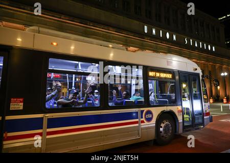 Chicago City Bus At The Union Station Transit Center Downtown Chicago ...