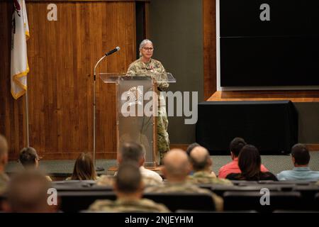 Chief Warrant Officer (4) Peggy Bates gives her remarks during her ...
