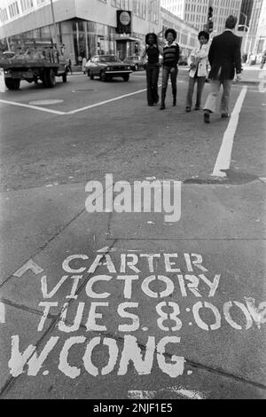 A painted sidewalk invitation to Jimmy Carter's Presidential Victory ...