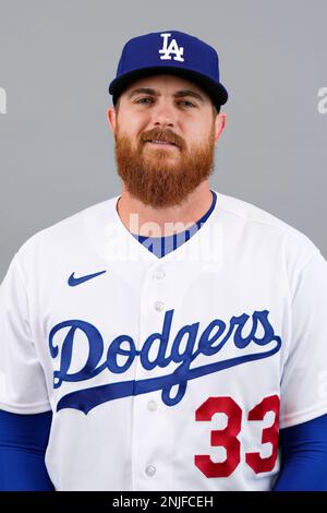 This is a 2023 photo of pitcher Dylan Covey of the Los Angeles Dodgers ...