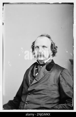 Portrait of John Godfrey Saxe, poet and politician. This image is part ...