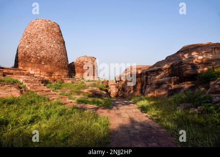 Granaries on Badami Fort which was built by Chalukya king Pulakeshin I ...