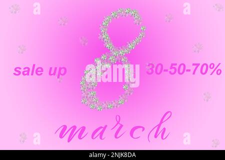 flyer or banner about 30,50,70 percent discount for international women ...