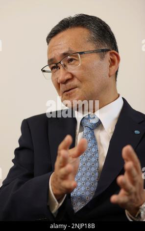 Toshimitsu Taiko, President & CEO of Konica Minolta, Inc., poses for a ...
