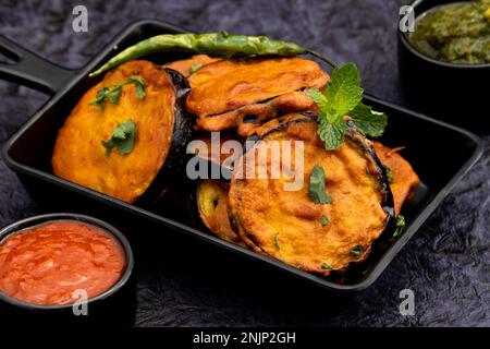 Bengali Eggplant Pakoda Called Begun Bhaja, Baingan Tawa Fry Prepared ...