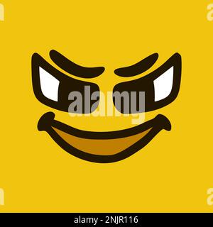 Sneaky face. Cartoon face expressions. Doodle characters mouth and eyes ...