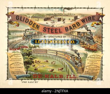 Victorian Advertising Illustration poster for farming equipment Circa ...