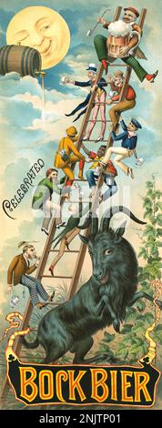 Victorian Advertising Illustration poster for beer Circa 1899 Stock ...