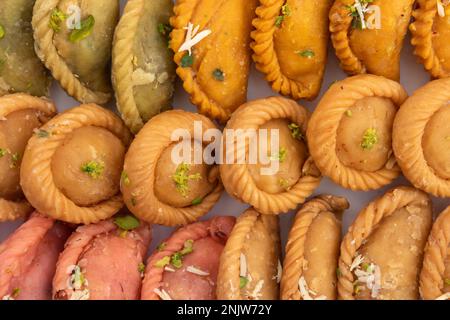 Various Indian Sweet Dumpling Mithai - Rose Gujiya, Karanji ...