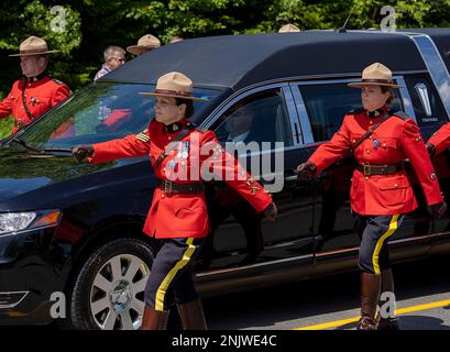 Dartmouth, Nova Scotia, June 29, 2022. Police officers head to an RCMP ...
