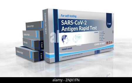Covid antigen self test box production line. Rapid coronavirus sars-cov ...