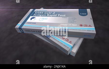 Covid antigen self test box production line. Rapid coronavirus sars-cov ...