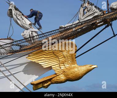 USCGC Eagle, United States - June 11, 2021: Rectangular, red high ...