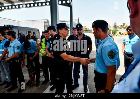 Several agents from FRONTEX, National Police, Guarda Nacional ...