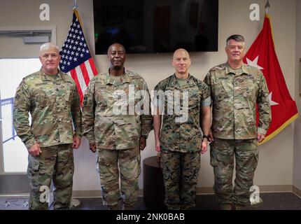 U.S. Marine Col. Kevin R. Korpinen (left), the outgoing commanding ...