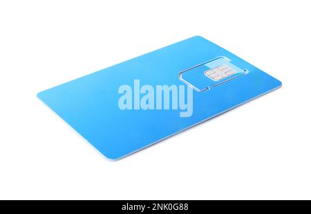 blue sim card isolated on white background Stock Photo - Alamy