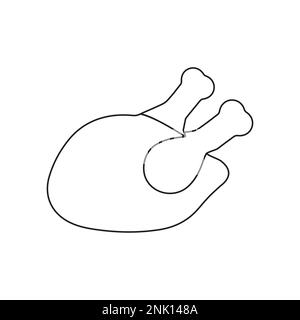 Fried chicken leg cartoon character. Roast chicken leg mascot. Vector ...