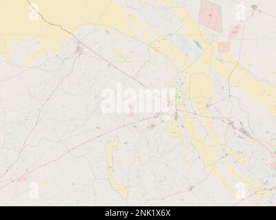 Al Qasim, region of Saudi Arabia. Grayscale elevation map with lakes ...