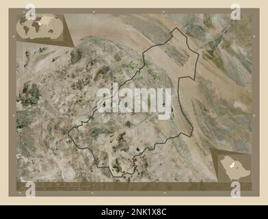 Al Qasim, region of Saudi Arabia. Bilevel elevation map with lakes and ...
