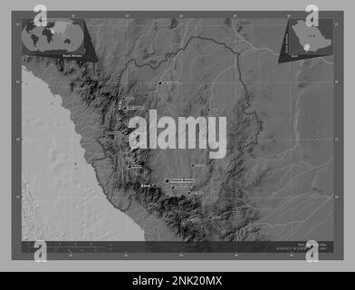 'Asir, region of Saudi Arabia. Bilevel elevation map with lakes and ...