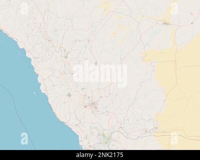 'Asir, region of Saudi Arabia. Open Street Map. Locations of major ...