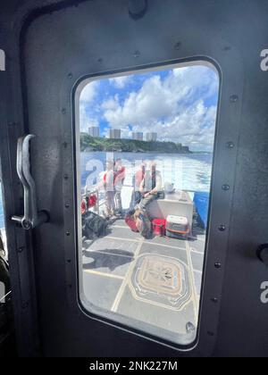 Responders aboard a Station Apra Harbor 45-foot Response Boat-Medium ...