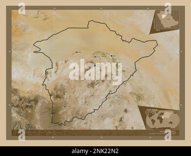 Ha'il, region of Saudi Arabia. Low resolution satellite map Stock Photo ...