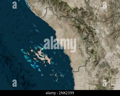 Jazan, region of Saudi Arabia. High resolution satellite map. Locations ...