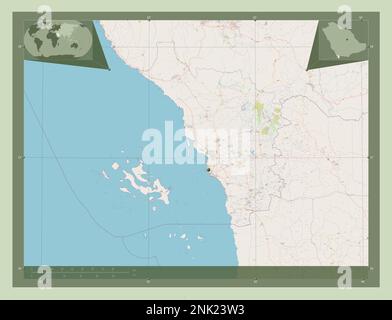 Jazan, region of Saudi Arabia. Open Street Map. Locations of major ...