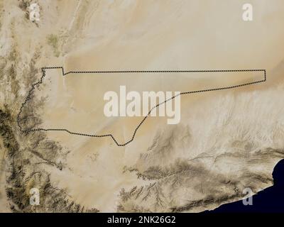 Najran, region of Saudi Arabia. Low resolution satellite map. Locations ...