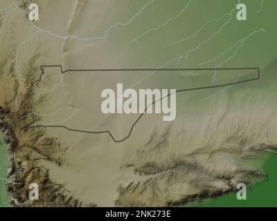Najran, region of Saudi Arabia. Colored elevation map with lakes and ...