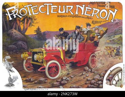 Victorian Advertising Illustration poster for Cars, Circa 1899 Stock ...