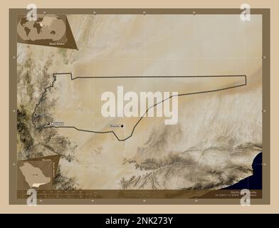 Najran, region of Saudi Arabia. Low resolution satellite map Stock ...