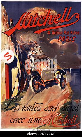 Victorian Advertising Illustration poster for Cars, Circa 1899 Stock ...