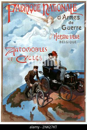Victorian Advertising Illustration poster for Cars, Circa 1899 Stock ...