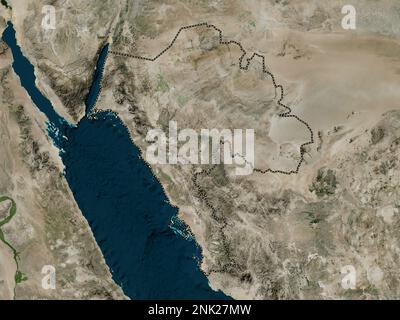 Tabuk, region of Saudi Arabia. High resolution satellite map. Locations ...